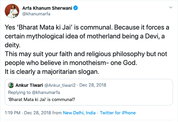 Arfa Khanum Sherwani – STOP HINDU HATE ADVOCACY NETWORK